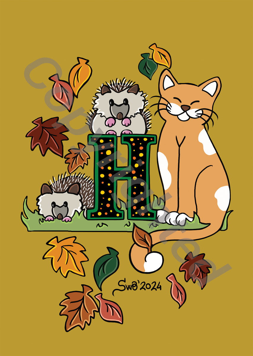 Drawings D011: Titina and Friends: Alphabet Letter H (Hedgehog ...