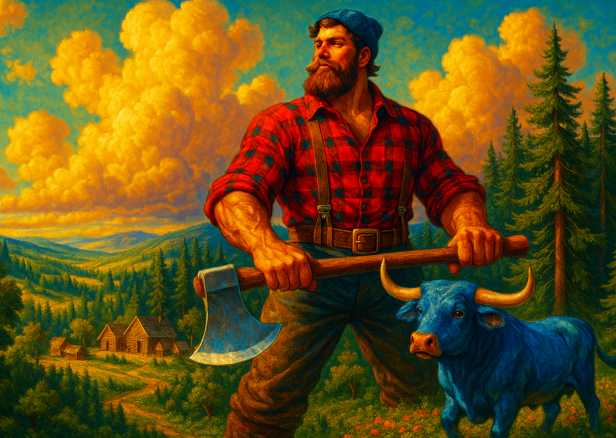 Postcard Fantasy: "Do you know the story?" No.6 Paul Bunyan| Postcards ...