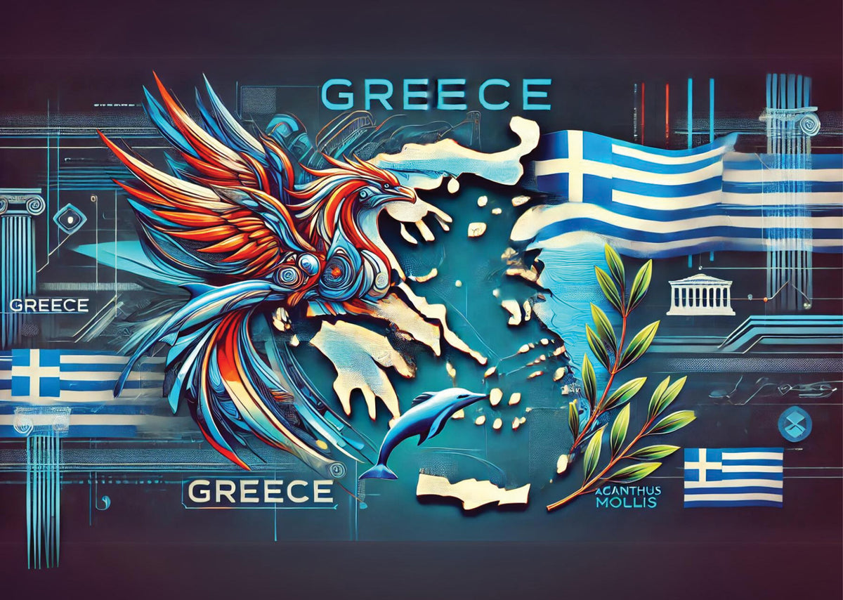 Imaginary Art: Futuristic National Symbols, Greece 16| Postcards Market