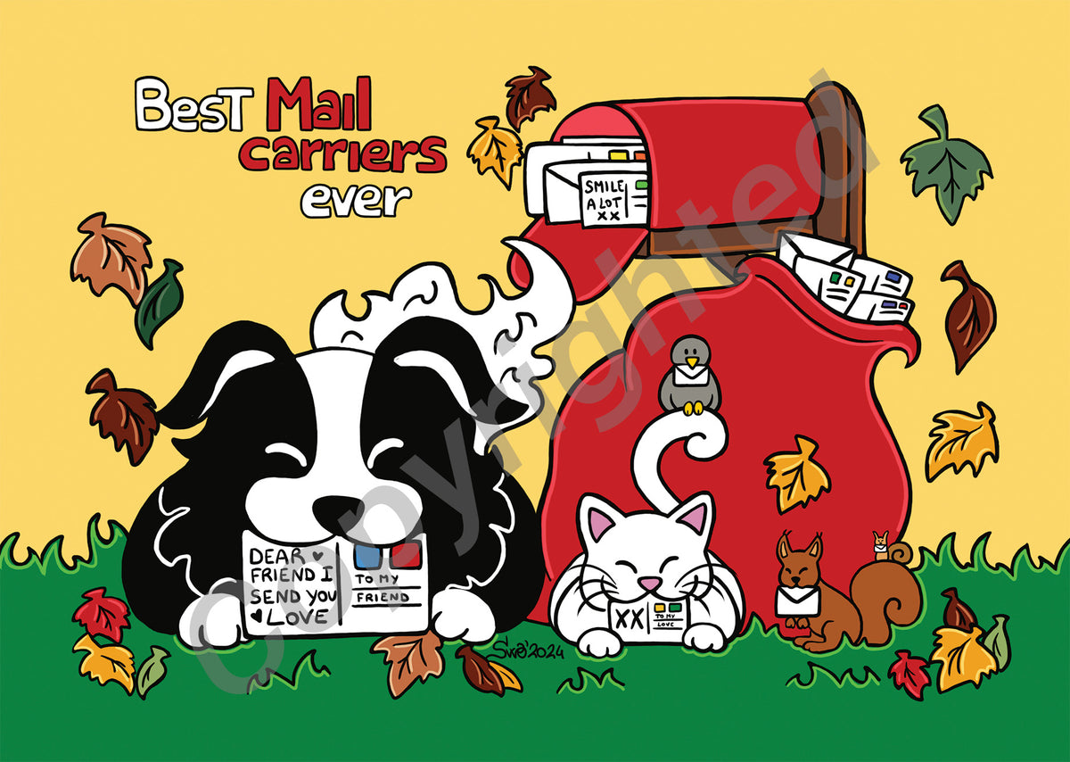 Drawings D059: Titina and Friends: Best Mail Carriers Ever| Postcards ...