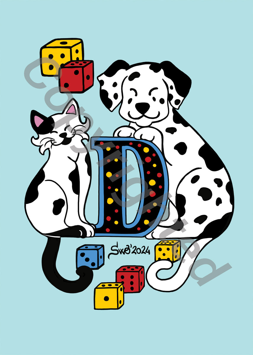 Drawings D010: Titina and Friends: Alphabet Letter D (Dalmatian Dog ...