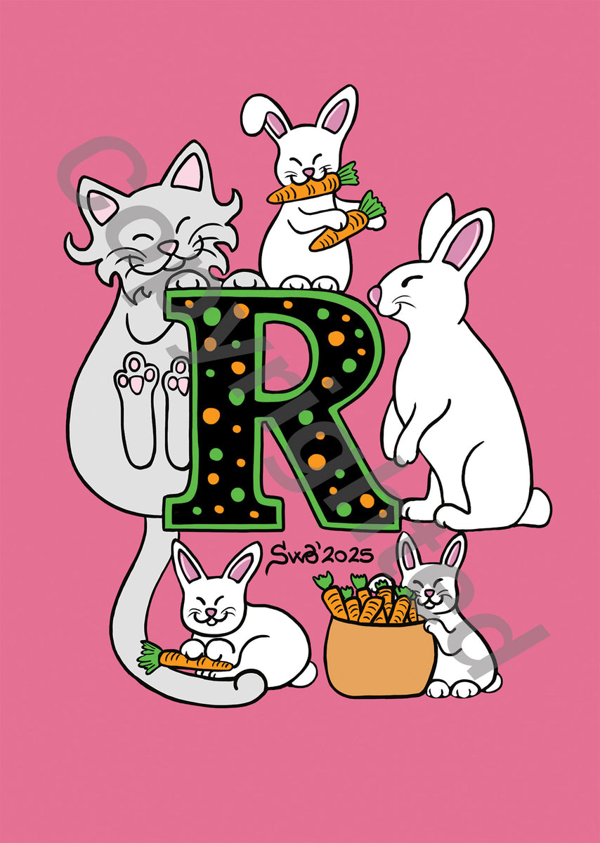 Drawings D014: Titina and Friends: Alphabet Letter R (Rabbit ...