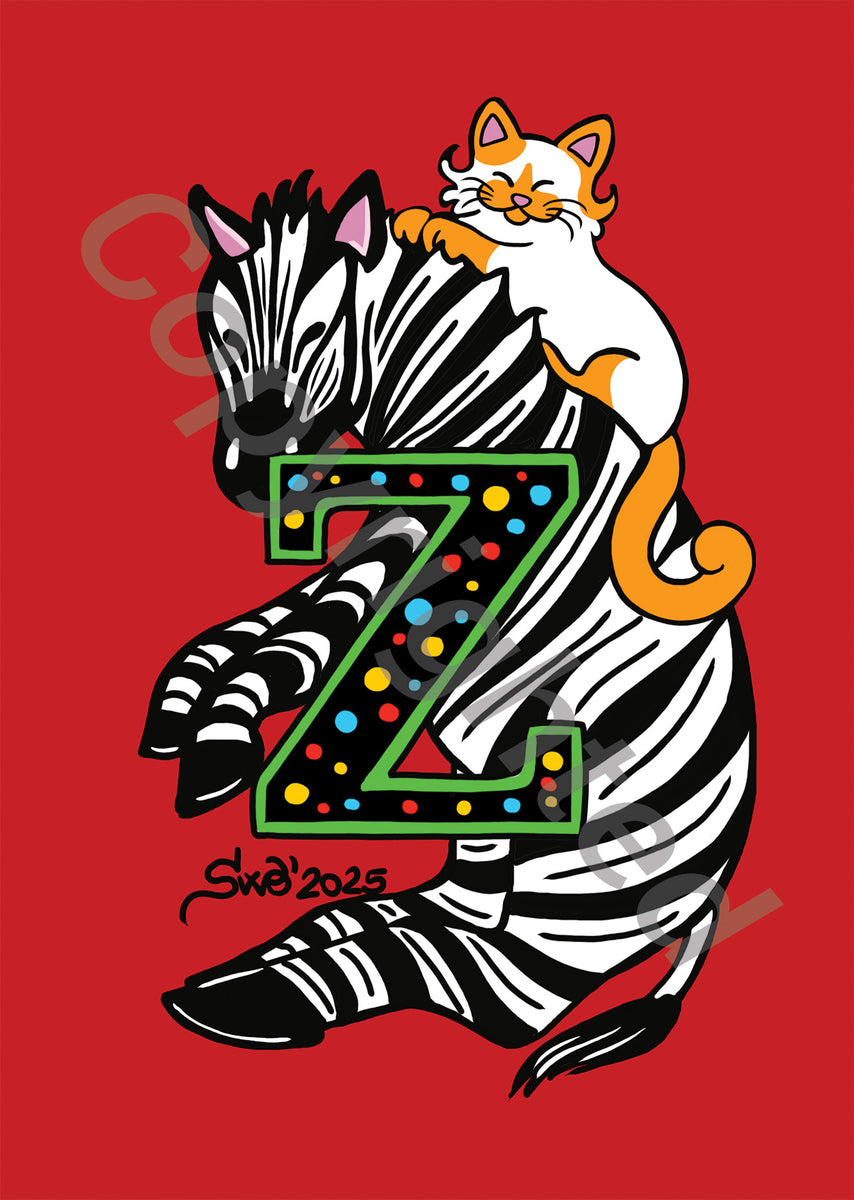 Drawings D014: Titina and Friends: Alphabet Letter Z (Zebra)| Postcards ...