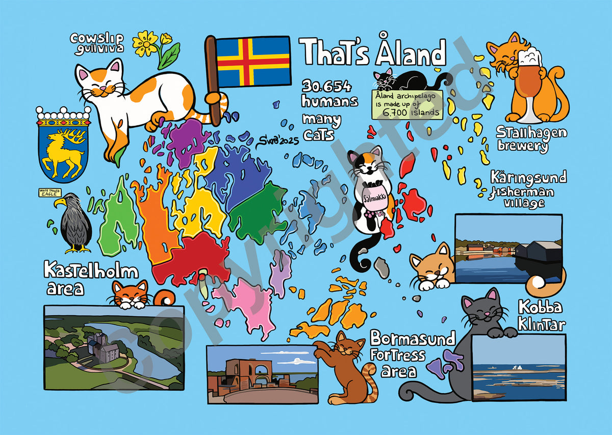 Drawings (D060) Titina and Friends: Map of Aland| Postcards Market