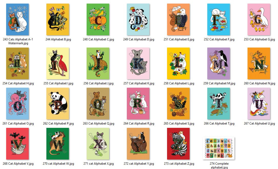 Collector's Pack Alphabet Postcards - pack of 26 postcards P40 ...