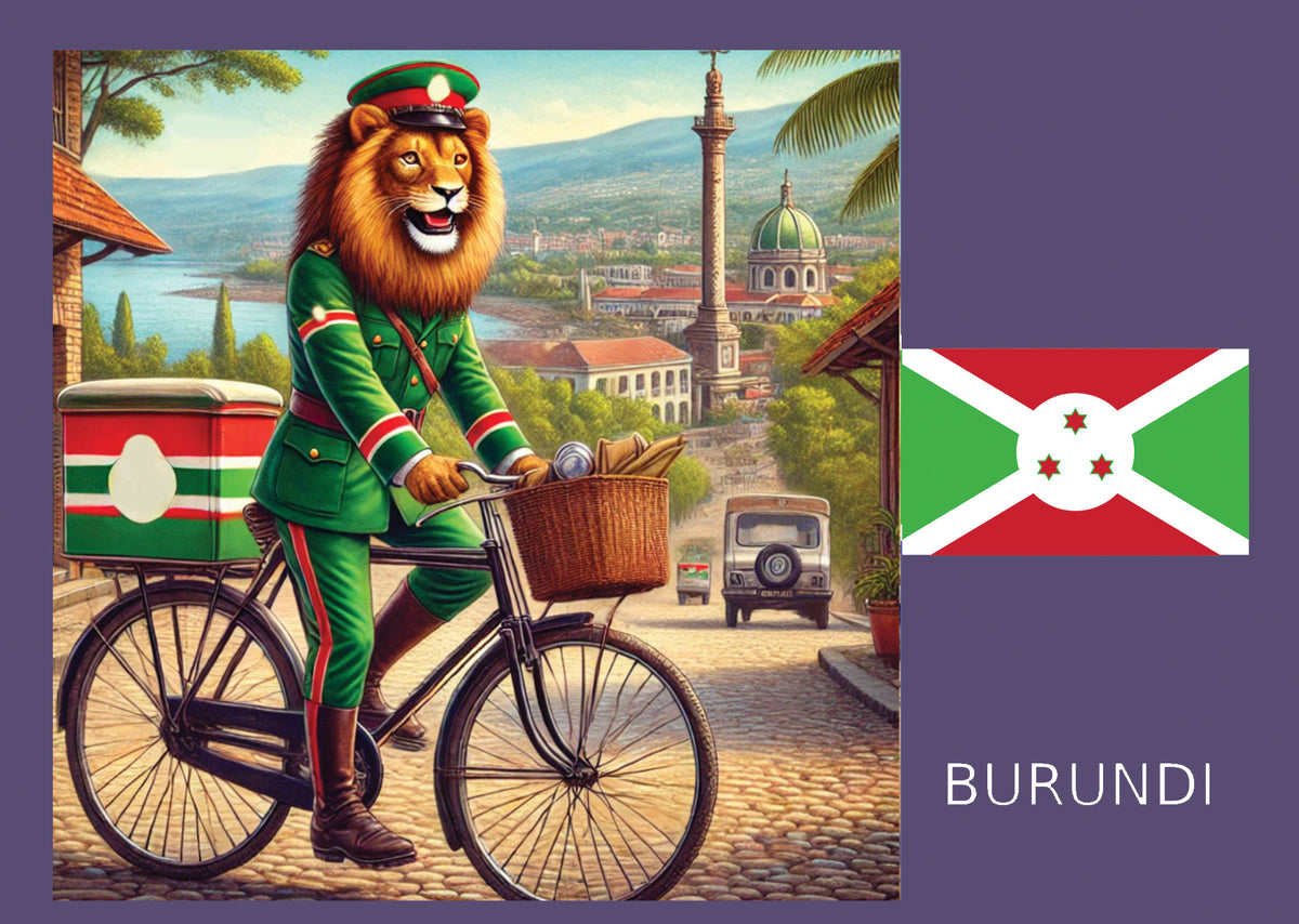 Imaginary Art: Fantasy Mail Delivery, Burundi| Postcards Market