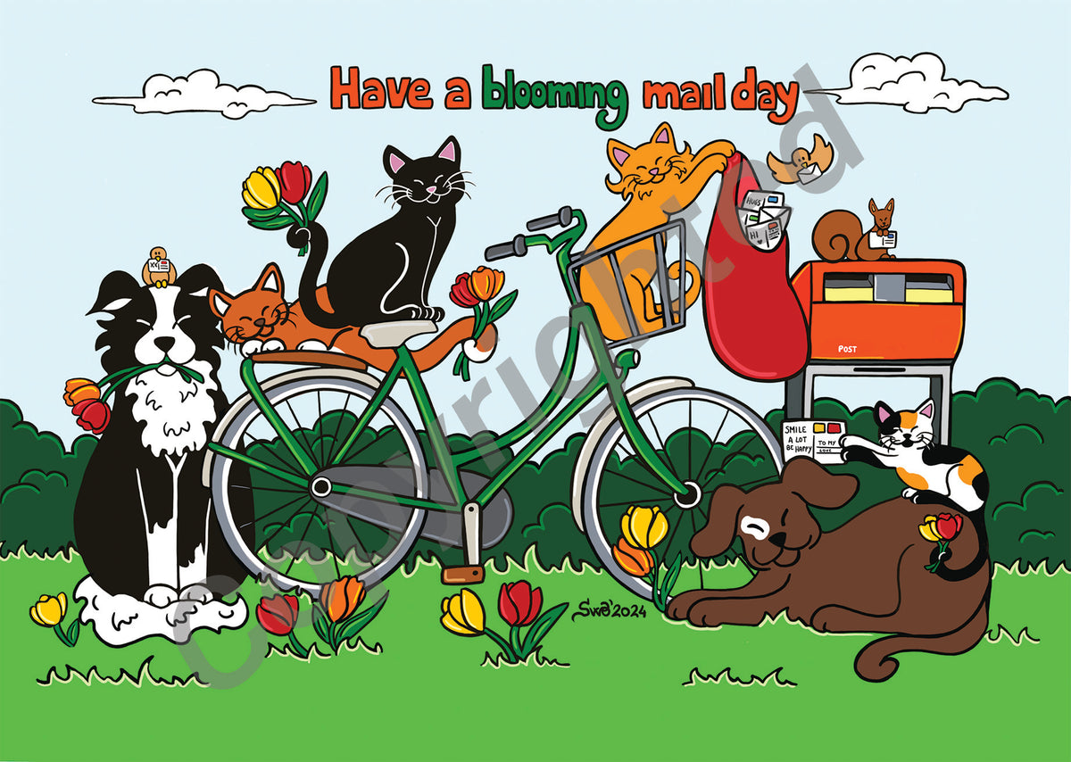 Drawings D066: Titina and Friends - Have a Blooming Mail Day| Postcards ...