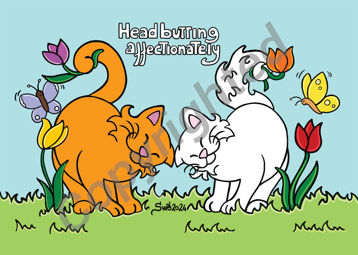 Drawings D027: Titina and Friends - Head Butting Affectionately ...