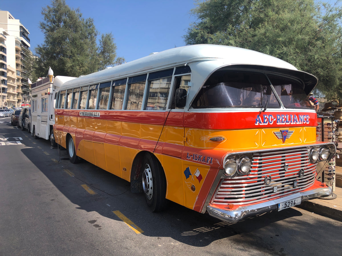 R050 Photo: Maltese Retro Yellow Bus - Malta| Postcards Market