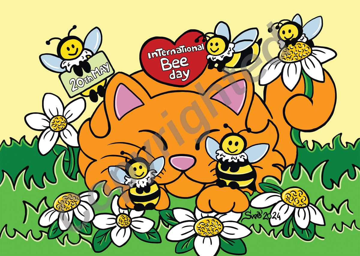 Drawings D040: Titina and Friends: International Bee Day| Postcards Market