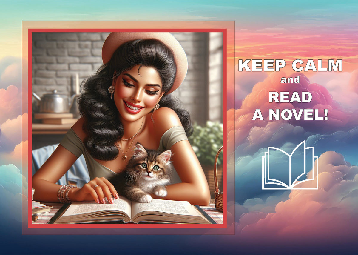 Fantasy Art (HB06) - Keep Calm and Read a Novel| Postcards Market