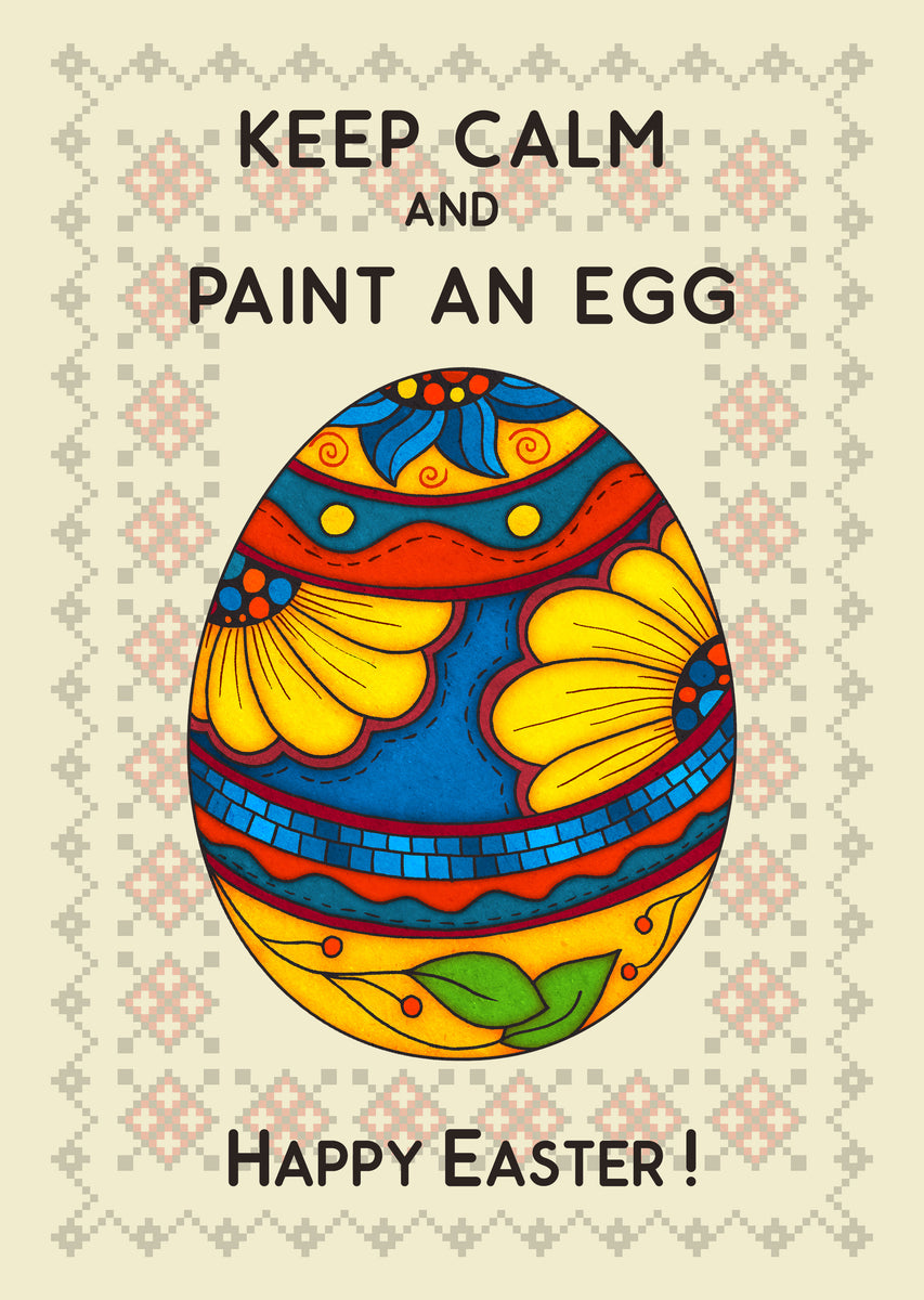 Drawings R050: Keep Calm and paint an egg - Happy Easter!| Postcards Market