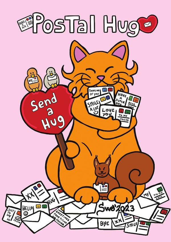 Drawings D055: Titina and Friends - Postal Hug| Postcards Market