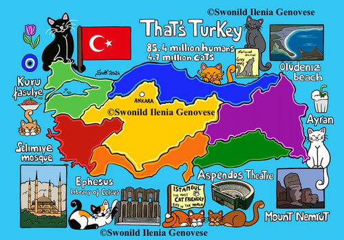 Drawings: Titina and Friends - Map of Turkey| Postcards Market
