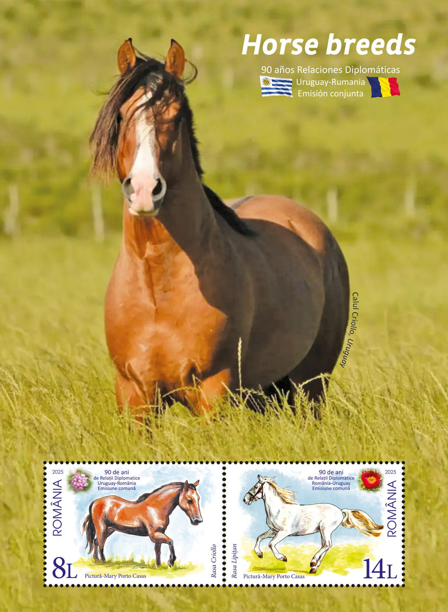 Collectibles Stamps | Romania Stamps 2025 Horse Breeds Romania Uruguay ...