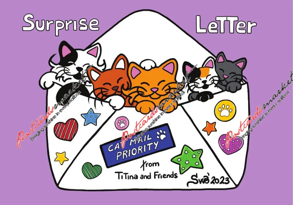 Drawings D025: Titina and Friends - Surprise Letter| Postcards Market