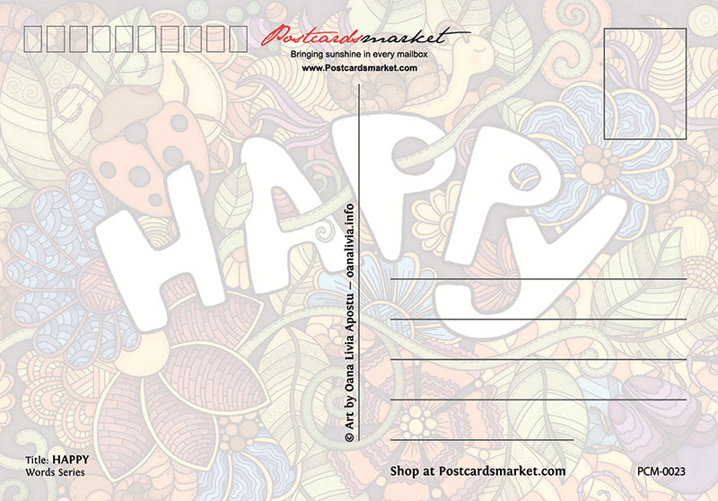 Colours T022: Happy| Postcards Market