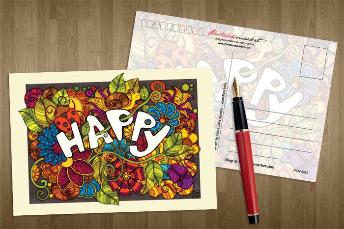 Colours T022: Happy| Postcards Market