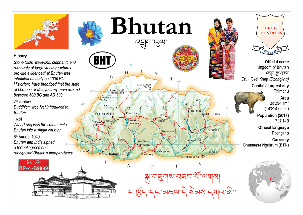 Asia | Bhutan MOTW| Postcards Market