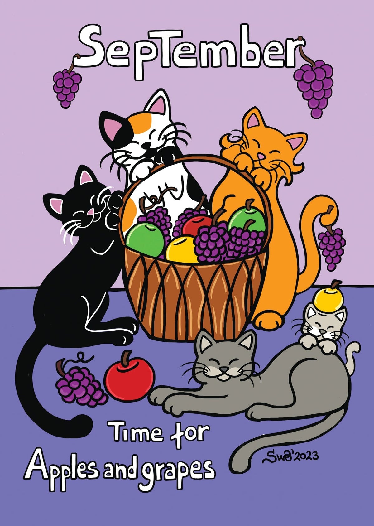 T051 Drawings: Titina and Friends - September (month)| Postcards Market