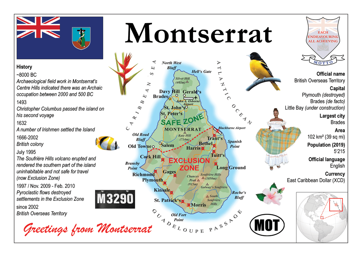 North America | Montserrat MOTW| Postcards Market