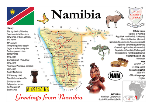 AFRICA | NAMIBIA MOTW Maps of the World Series| Postcards Market