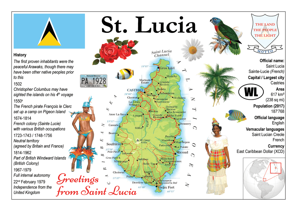 North America | SAINT LUCIA MOTW| Postcards Market