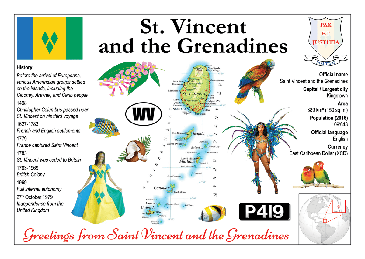 North America | Saint Vincent and the Grenadines MOTW| Postcards Market