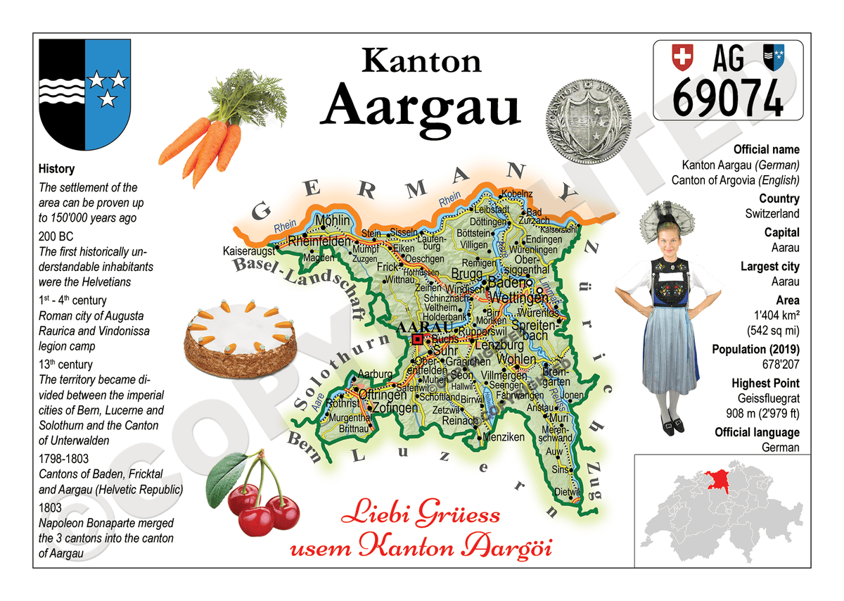Europe | Swiss Cantons 019 - Aargau MOTW| Postcards Market