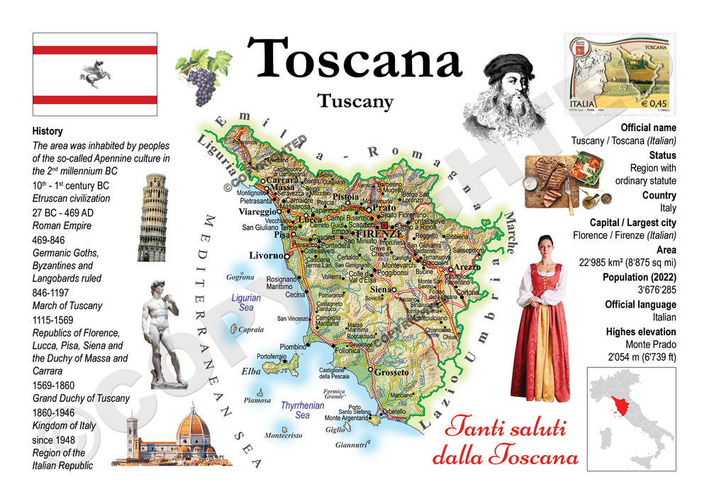 Europe | Italy Regions MOTW - Toscana| Postcards Market