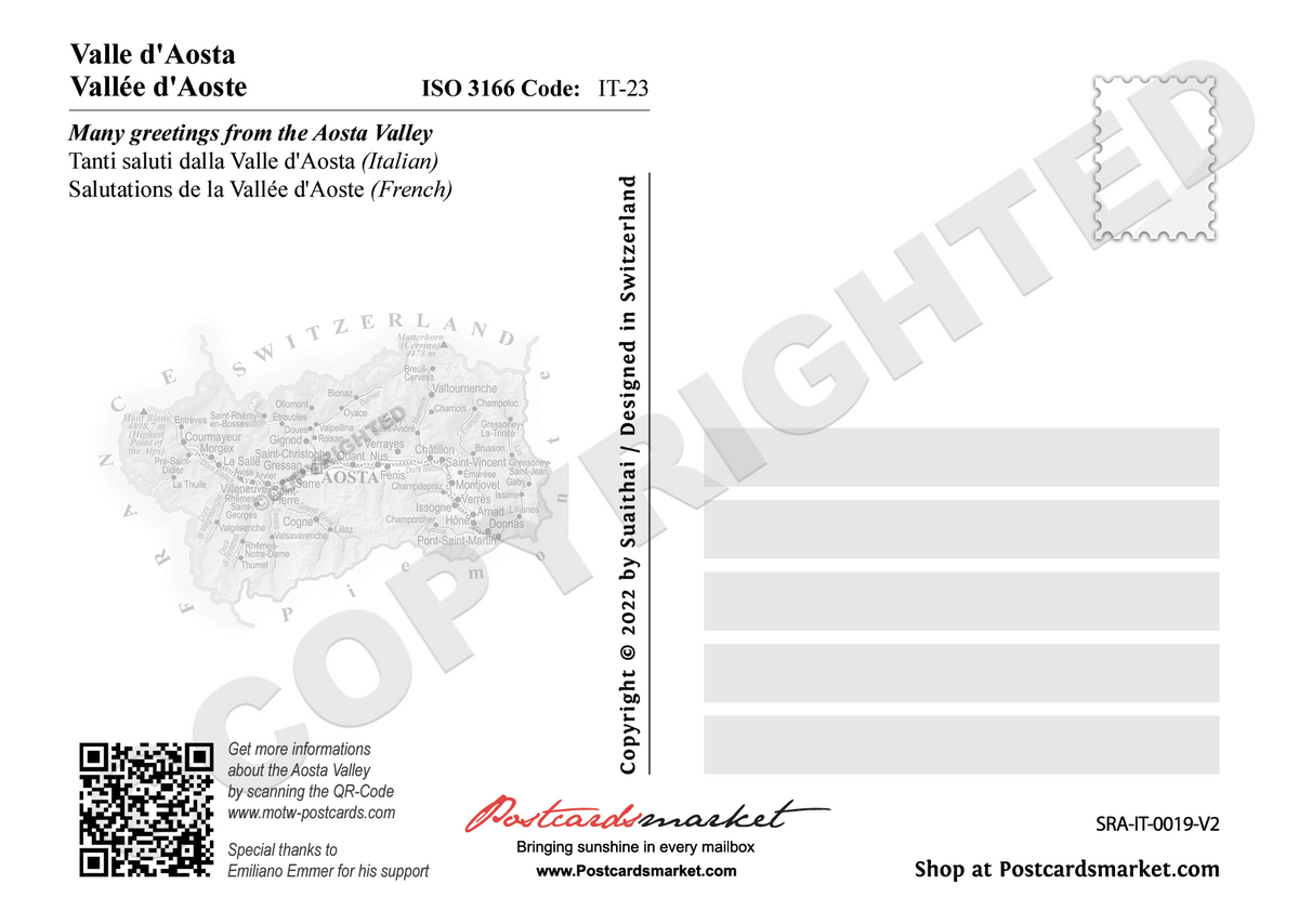 Europe | Italy Regions MOTW - Valle d'Aosta| Postcards Market