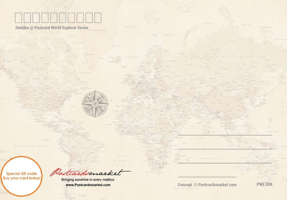 PWE Sweden Map Postcard World Explorer| Postcards Market