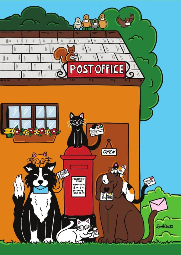 Drawings D053: Titina and Friends - Post Office| Postcards Market