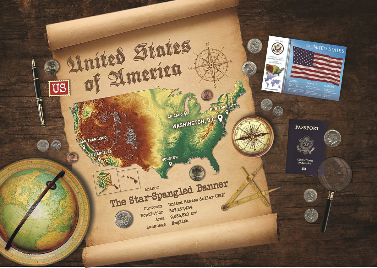 PWE United States Map Postcard World Explorer| Postcards Market